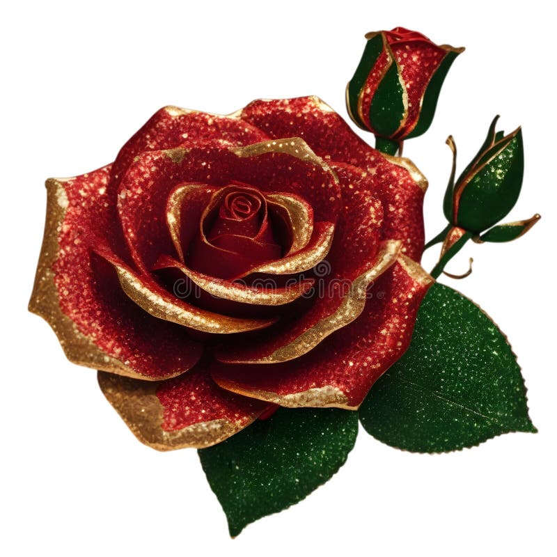 Glitter Roses on a White Background. AI-Generated. Stock Image ...