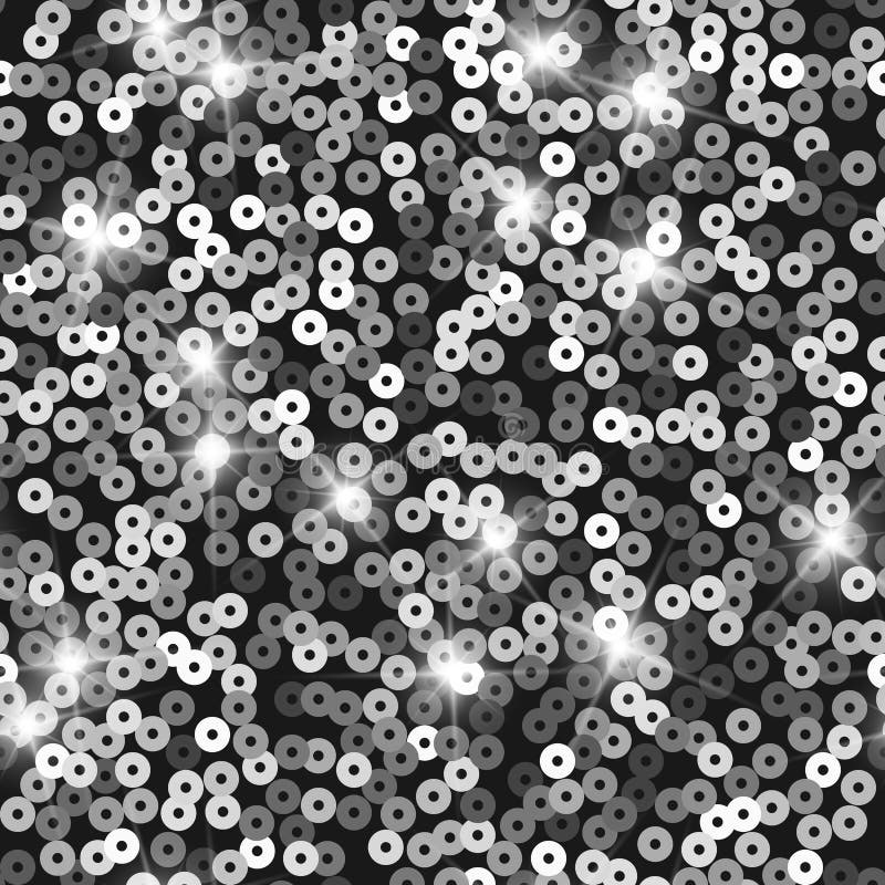 Glitter Seamless Texture. Admirable Silver Particles. Endless Pattern ...