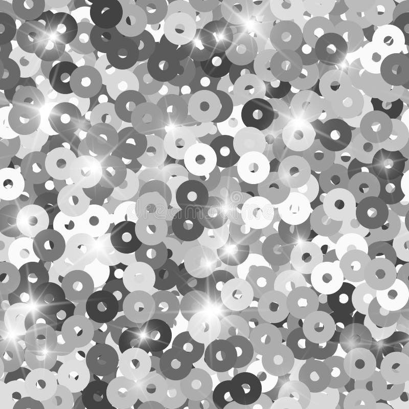Glitter Seamless Texture. Admirable Silver Particles. Endless Pattern ...