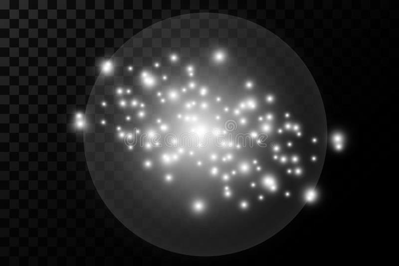 Glitter of Silver Dust and Explosion of Bright Particles. on a ...