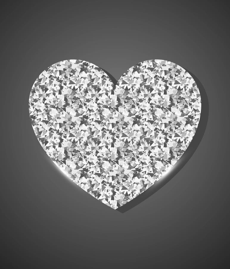 Glitter Silver Heart stock illustration. Illustration of black - 82091484