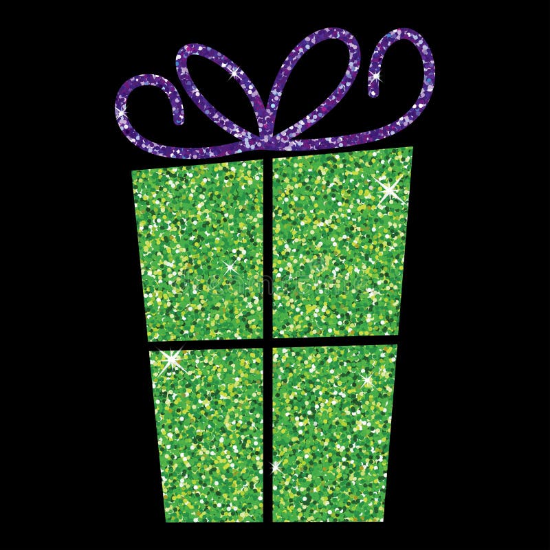 Glitter Simple Gift Box with Bow Stock Vector - Illustration of ...