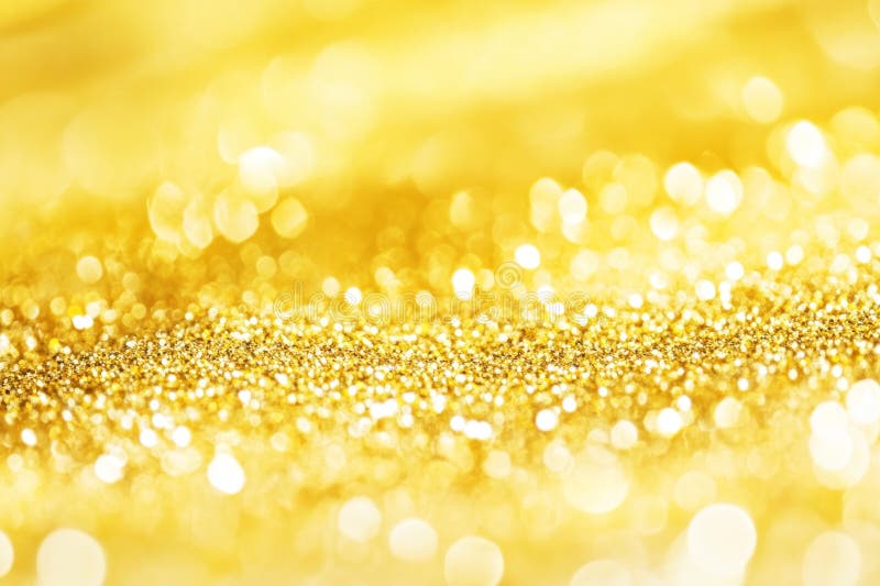 Glitter Sparkle Gold Background with Bokeh Lights Stock Image - Image ...