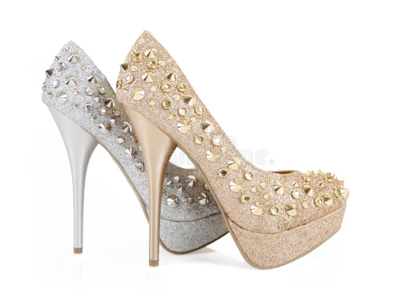 Glitter spiked club shoes stock photo. Image of shoes - 23488202