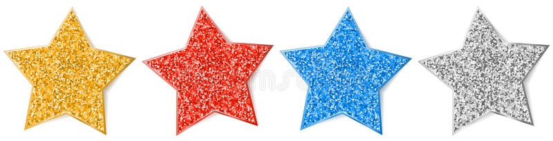 Glitter Star Set Isolated Vector Stock Vector - Illustration of ...