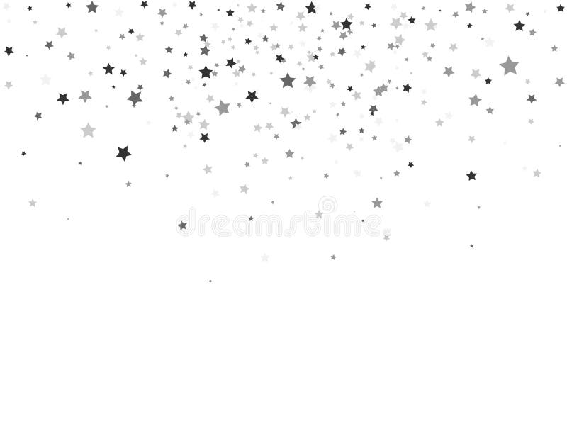 Glitter Stars Border on White Background. Silver Stars Explosion ...