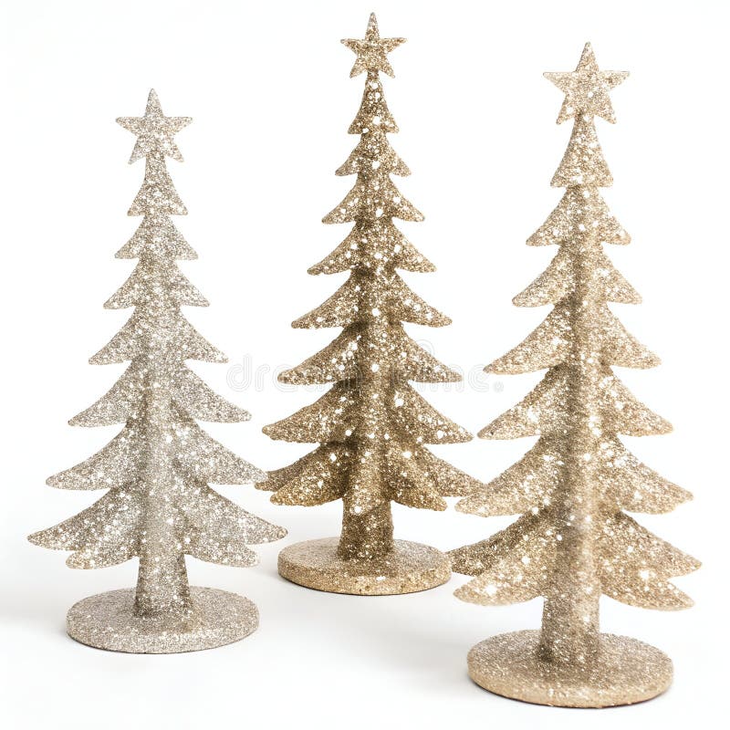 Glitter Trees Isolated on White Background Stock Illustration - Illustration of sparkling, trees ...