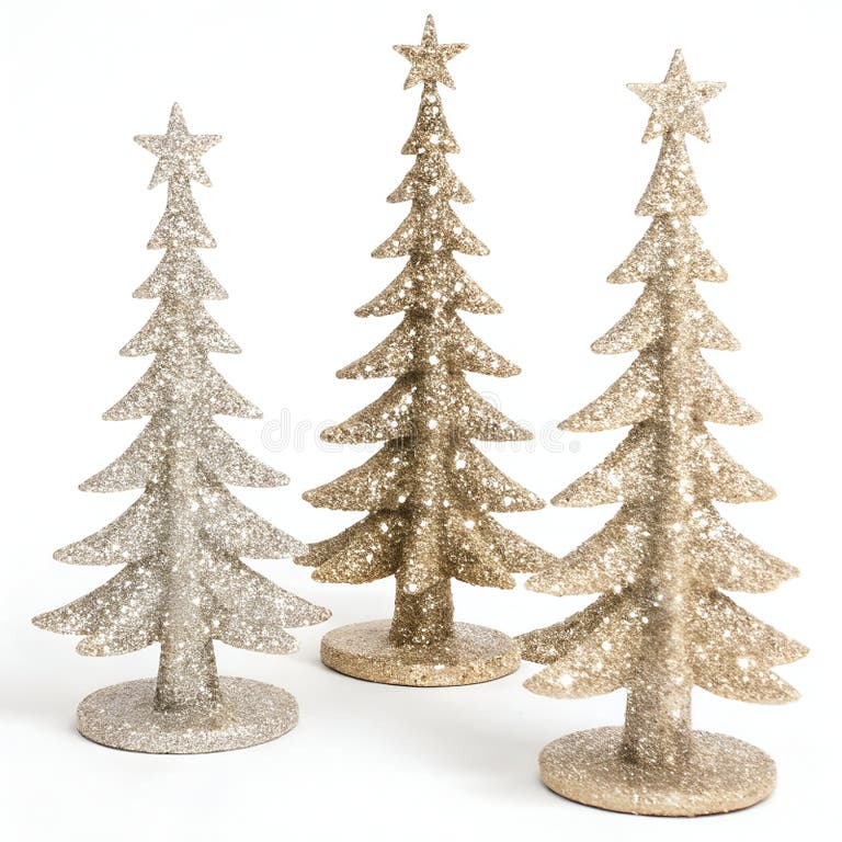 Glitter Trees Isolated on White Background Stock Illustration ...