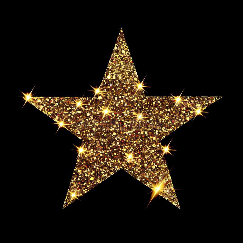 Glitter Yellow Star Symbol Isolated Stock Image - Image of effect ...