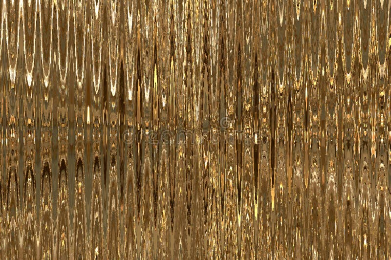 Hall of Shiny Mirror Reflections. Golden Color. Stock Illustration ...