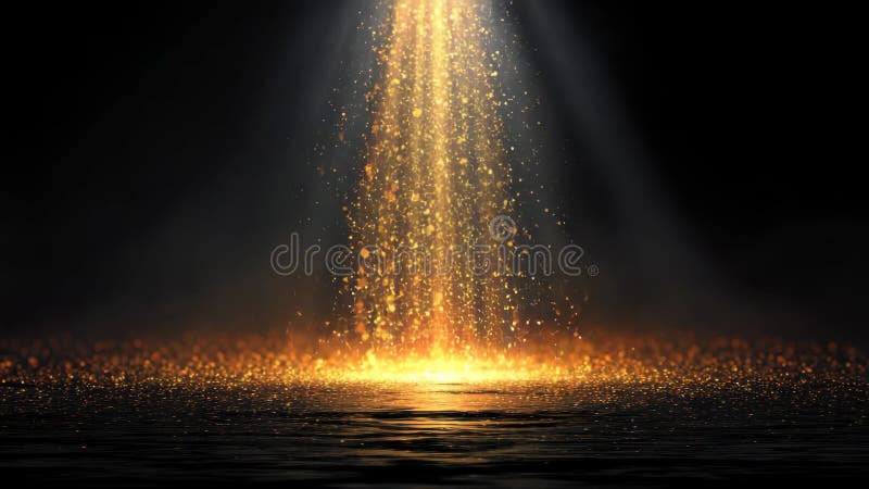 Glittering Background with Bright Light Reflection on Dark Water Stock ...