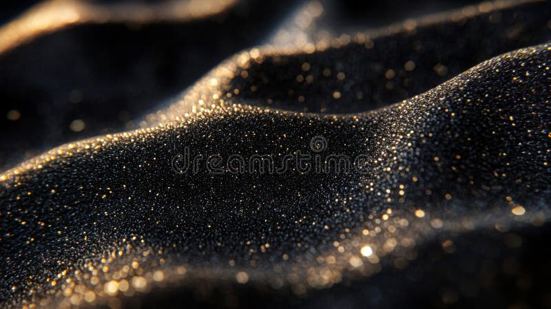 Glittering Black Surface with Golden Sparkle Stock Illustration ...