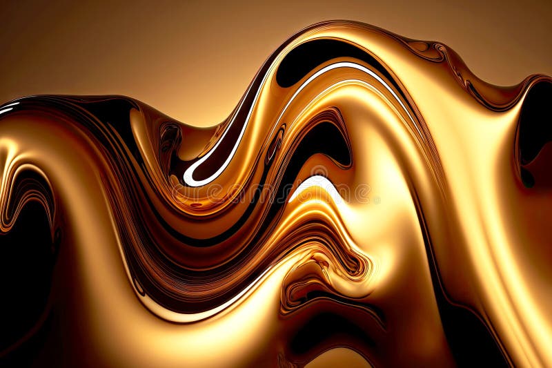 Glittering Brown Liquid Wavy Pattern Stock Photo - Image of flow ...