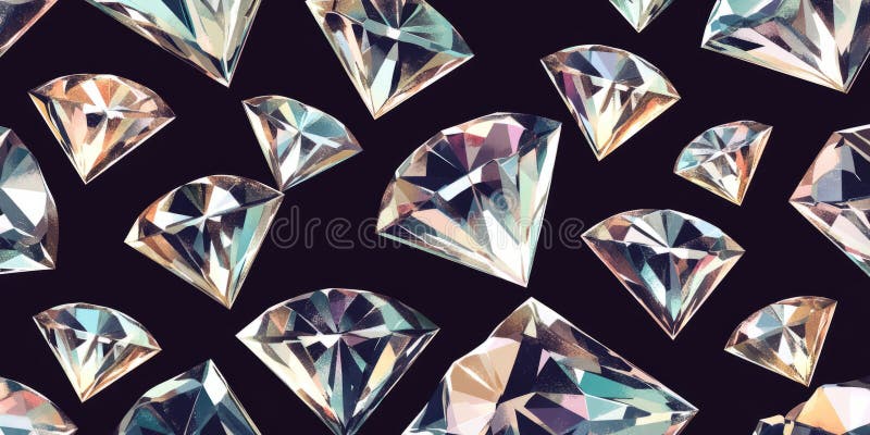 A Glittering Diamond Pattern with Sparkling Reflections, Each Diamond S ...
