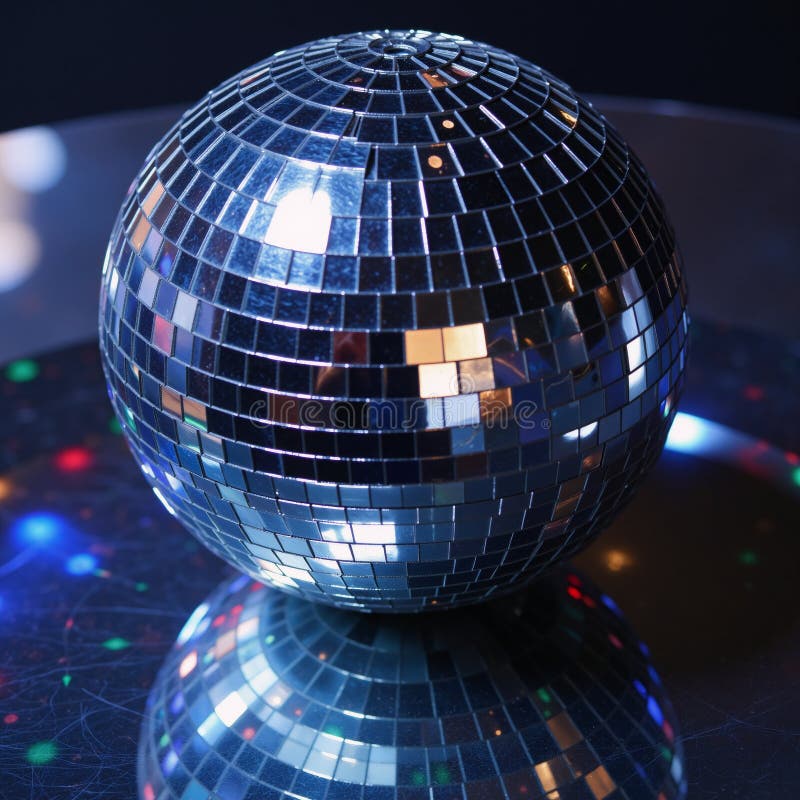 Glittering Disco Ball Depicting Intricate Patterns of Light Reflections ...