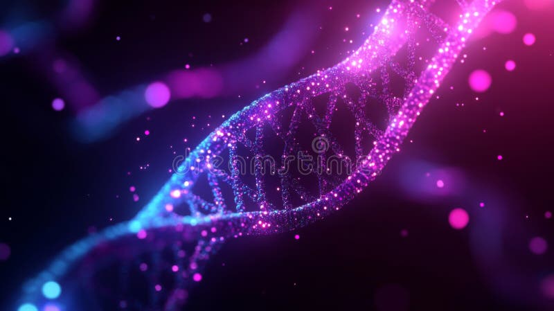 Glittering DNA Strand Abstract Molecular Structure Stock Photo - Image ...