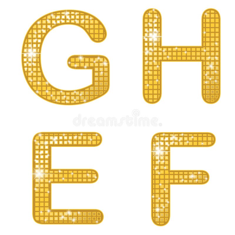 Glittering EFGH stock vector. Illustration of color, glittering - 31588717