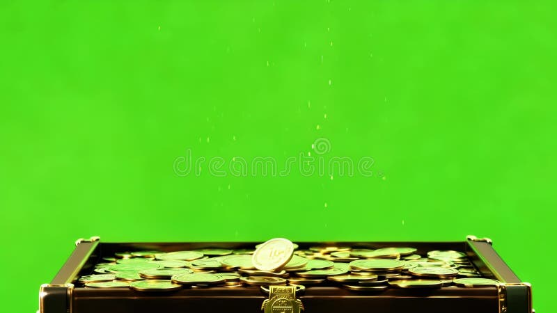 A Glittering Explosion of Coins Bursting from a Treasure Chest Creating ...