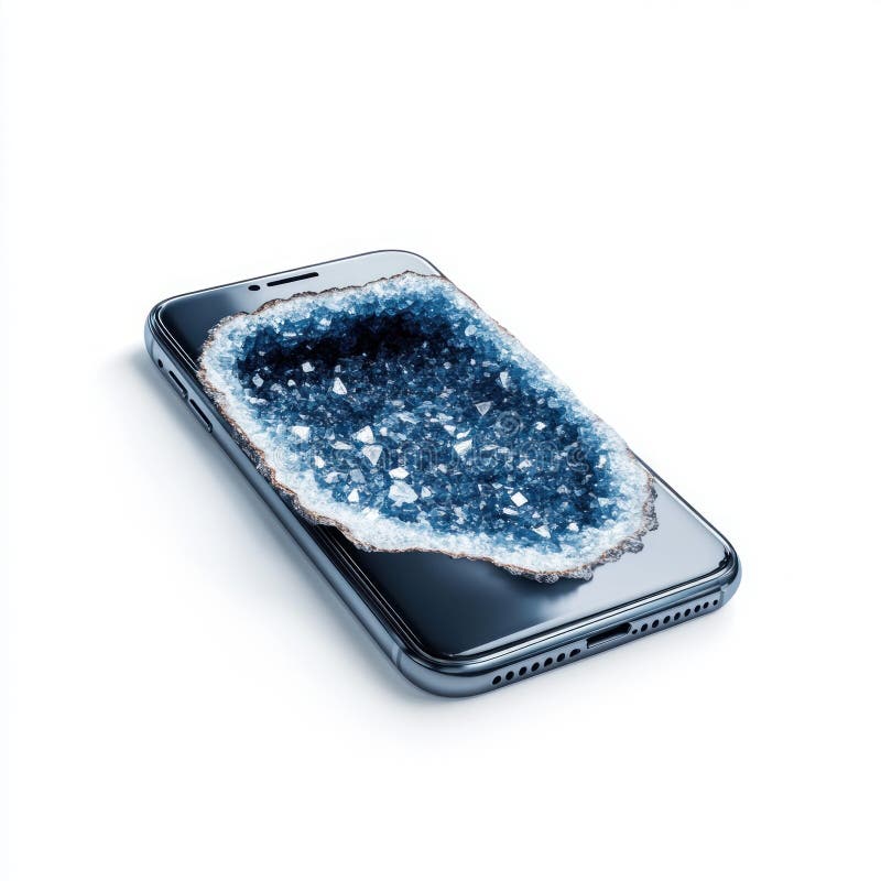 Glittering Geode Reveal Smartphone Stock Illustration - Illustration of ...