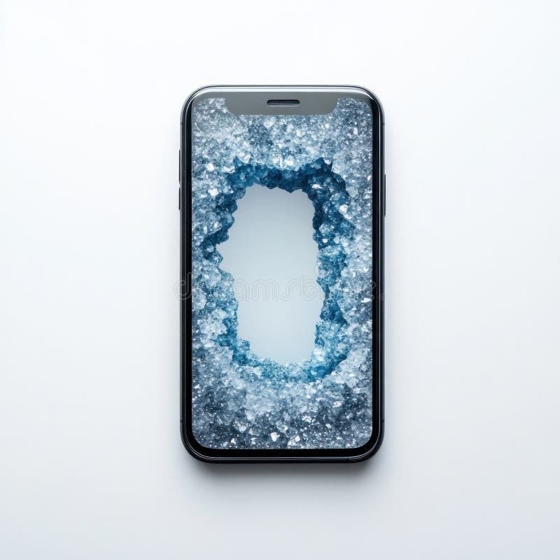 Glittering Geode Reveal Smartphone Stock Illustration - Illustration of ...