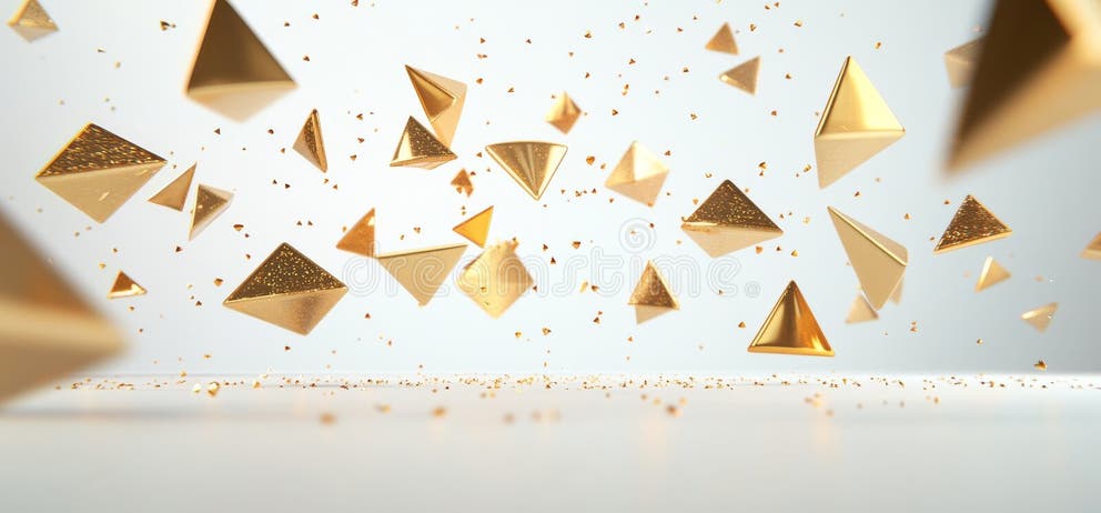 Glittering Glory: Stunning 3D Visualization of Twinkling Gold Confetti ...
