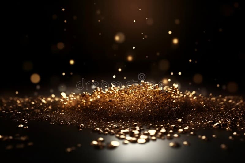 Glittering Gold Dust Background on a Dark Background with Gold ...