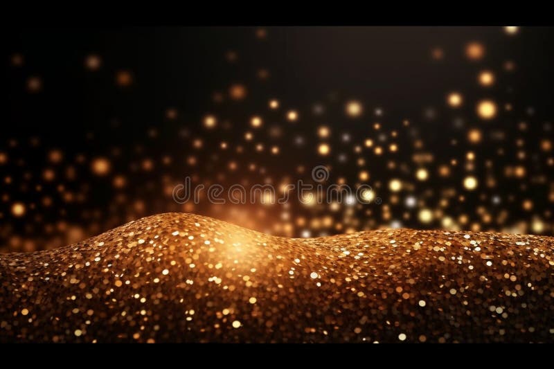 Glittering Gold Dust Background on a Dark Background with Gold ...