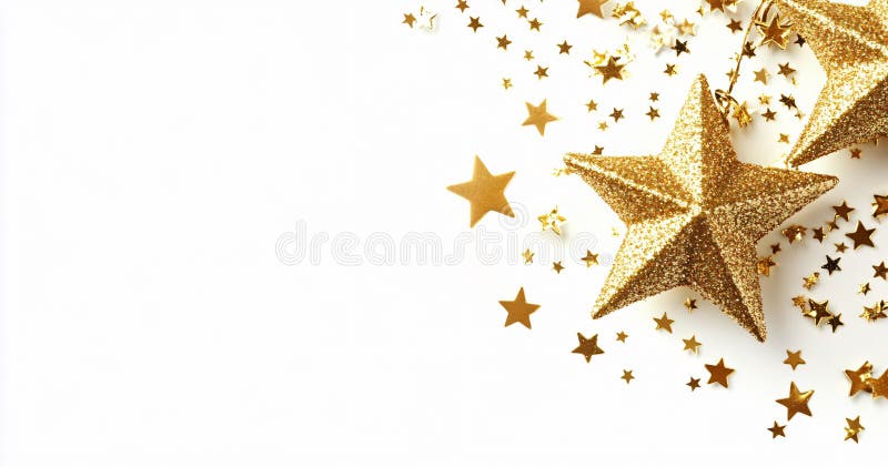 Glittering Gold Stars Festive Background Image High Quality Image Stock ...
