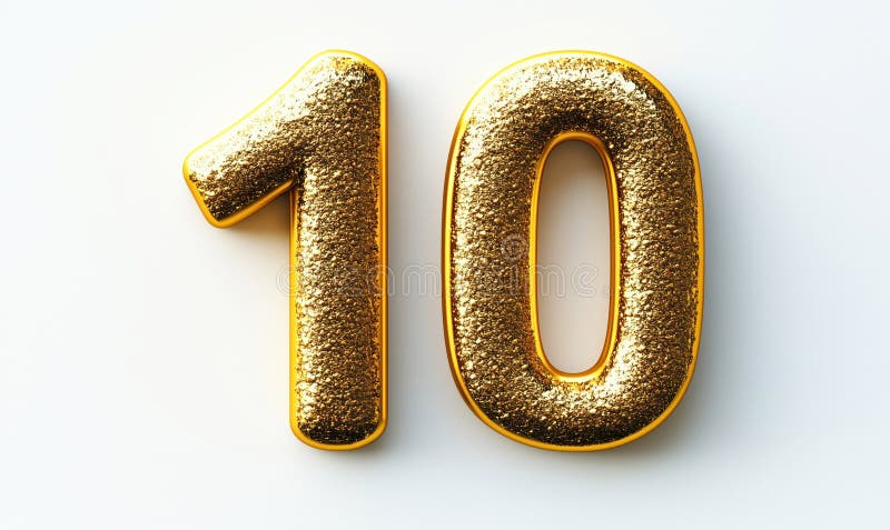 Glittering Golden Number 10 for Celebrations and Milestones Stock Photo ...
