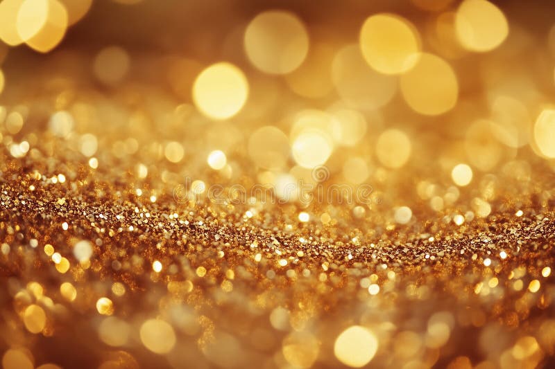 Glittering Golden Particles Create a Dazzling Effect, Reflecting Light ...
