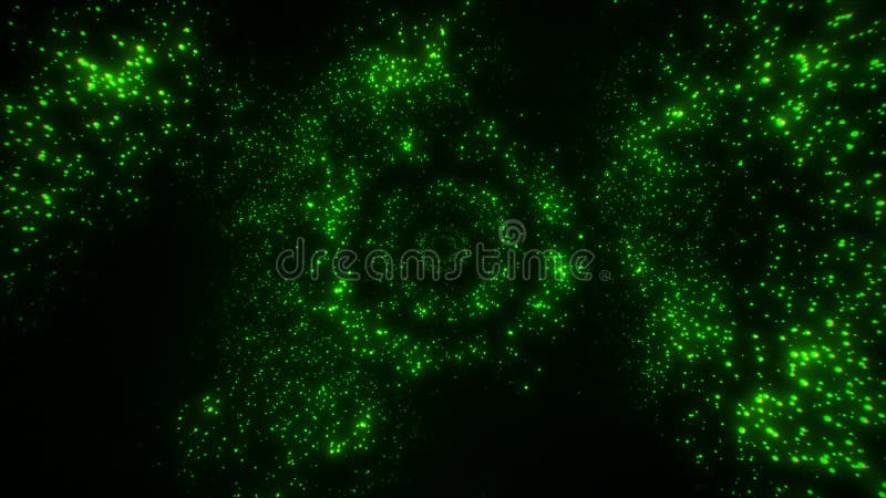 Green Glowing Particles Waves Loop Abstract Motion Background Stock ...