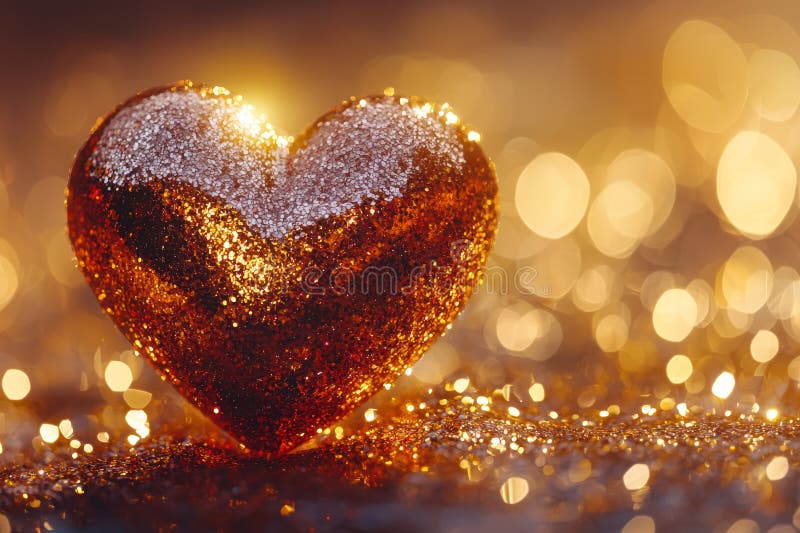 Glittering Heart Shape with Luxury Backdrop and Diffused Lighting ...