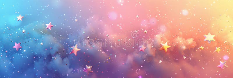 Glittering Magic Pastel Gradient Background with Scattered Stars and ...