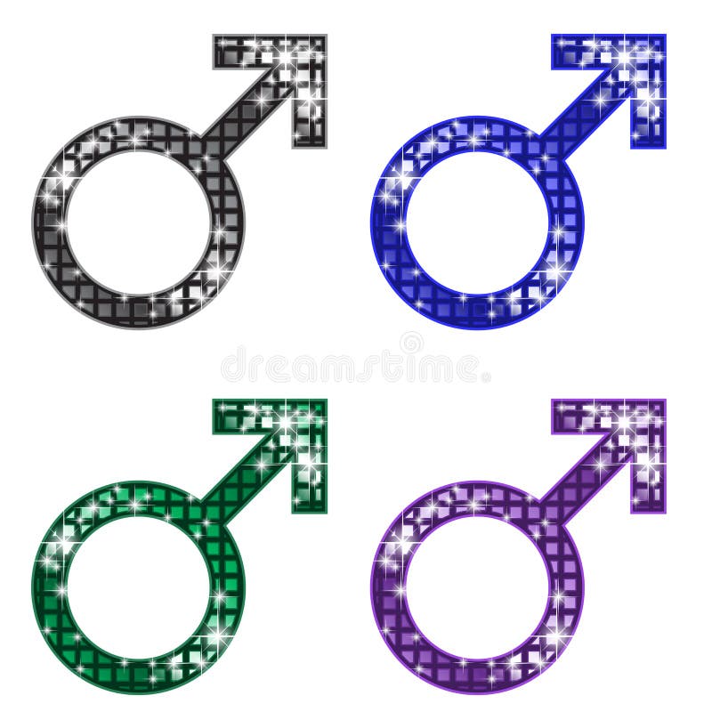 Glittering MALE Symbols stock illustration. Illustration of sparkle ...