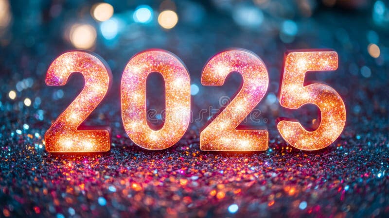 Glittering Numbers Celebrate Twenty Twenty Five Stock Illustration ...