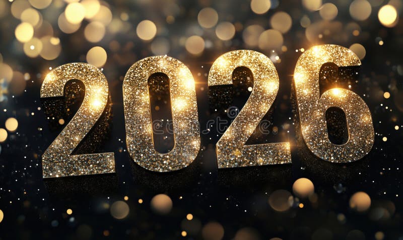 Glittering 2026 Numbers with Sparkling Background for New Year ...