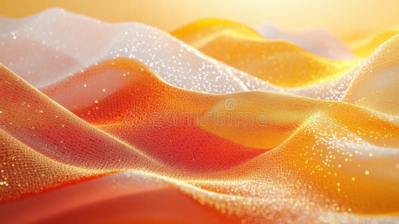 Glittering Orange Fabric with Sparkling Texture in Warm Light Stock ...