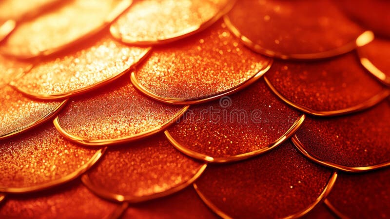 Glittering Orange Scales Shimmering Pattern Texture Stock Illustration ...