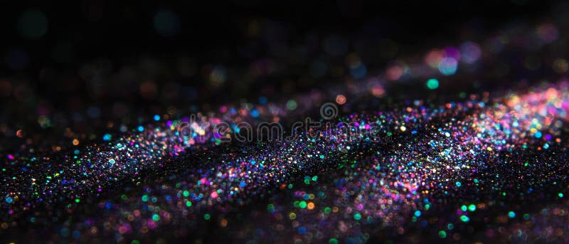 Glittering Particles Create a Vibrant Overlay Texture Against a Dark ...
