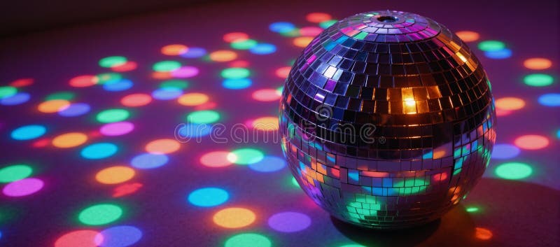 A Glittering Party Scene Centered Around a Large Disco Ball Stock ...