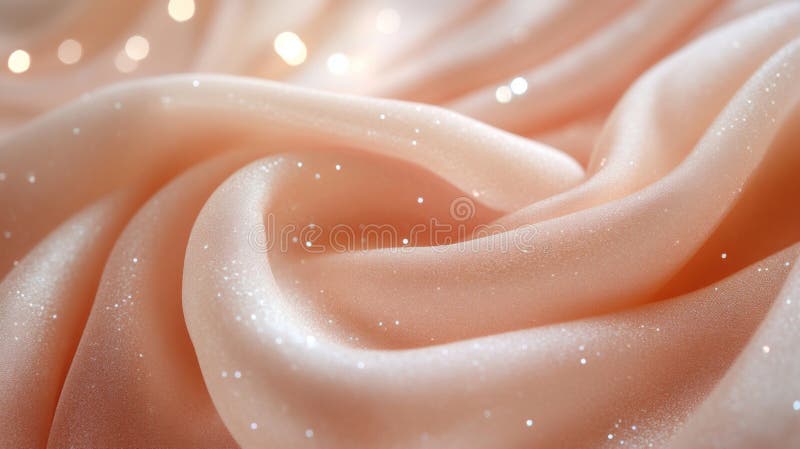 Glittering Peach Fabric Softly Draped and Shimmering Stock Illustration ...