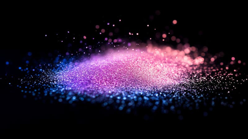 Glittering Pile of Colorful Sparkle Dust on Black Stock Illustration ...