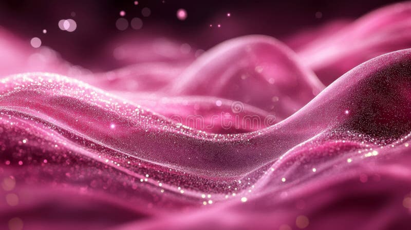 Glittering Pink Abstract Waves of Light and Sparkle Stock Illustration ...