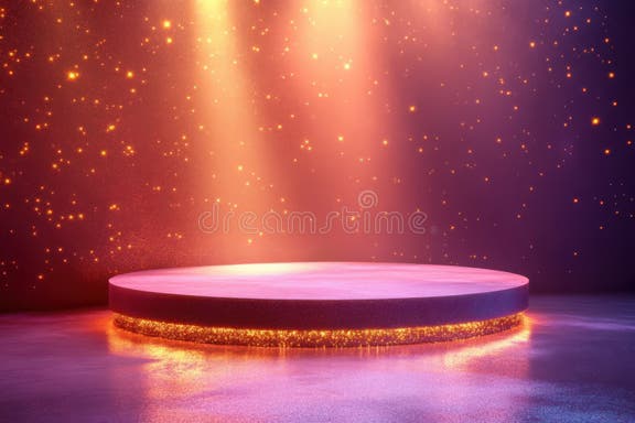 Glittering Pink Stage Spotlight Magic Show Stock Illustration ...