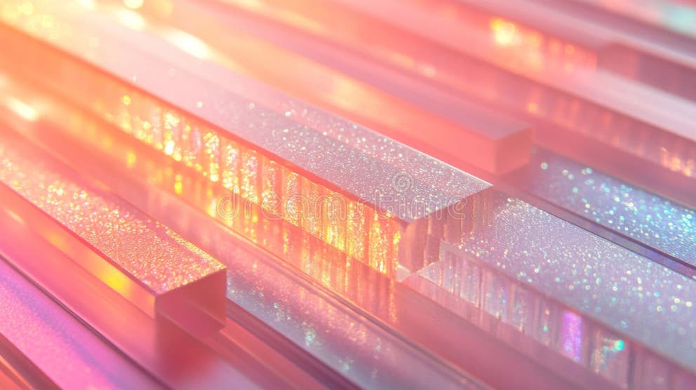 Glittering Pink and White Rectangular Prisms Stock Illustration ...