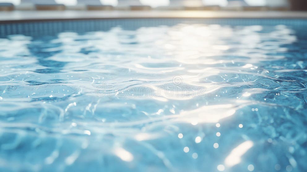Glittering Poolside Background with Light Blue Water and Wave Patterns ...