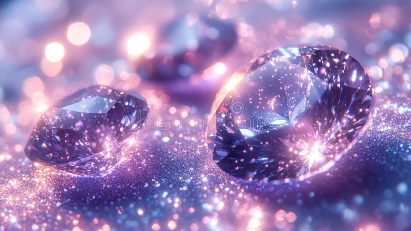 Glittering Purple Diamonds with Soft Bokeh Background Generative AI ...