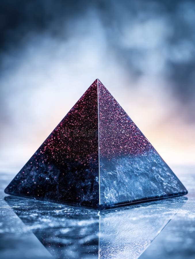 Glittering Pyramid Reflection in Water Stock Illustration ...
