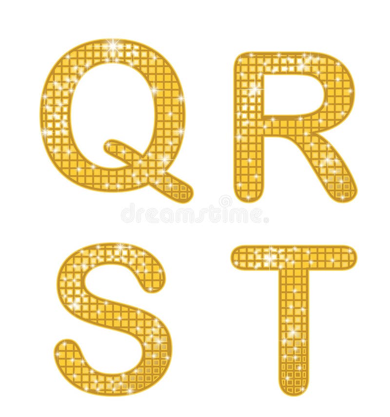 Glittering QRST stock vector. Illustration of alphabetical - 31588728