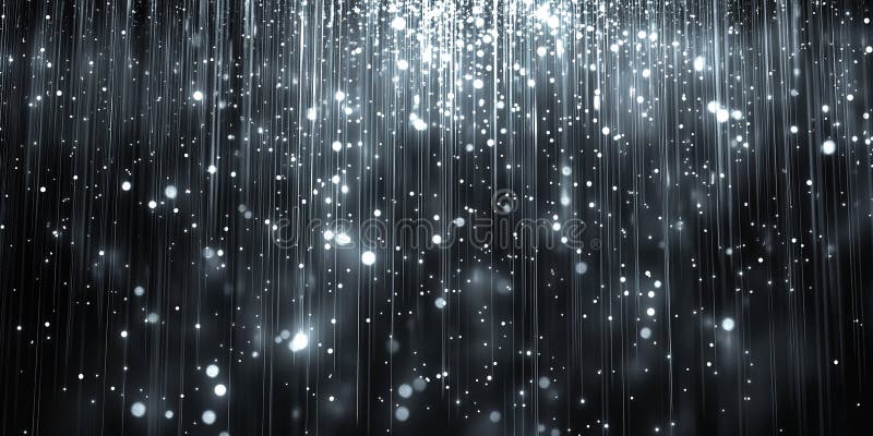 Glittering Raindrops Falling in a Dark Atmosphere Create a Mesmerizing ...